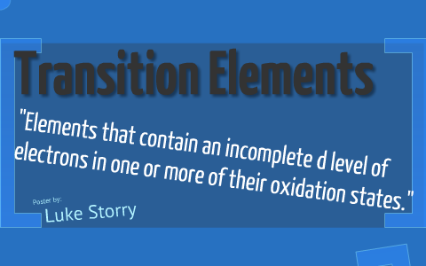Transition Metals Poster by Luke Storry on Prezi