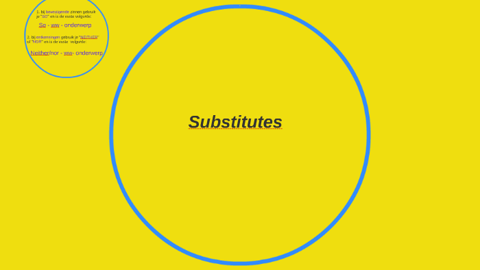 Substitutes by on Prezi