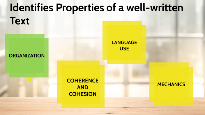 identifies properties of a well-written text by GERILEN CAÑETE on Prezi