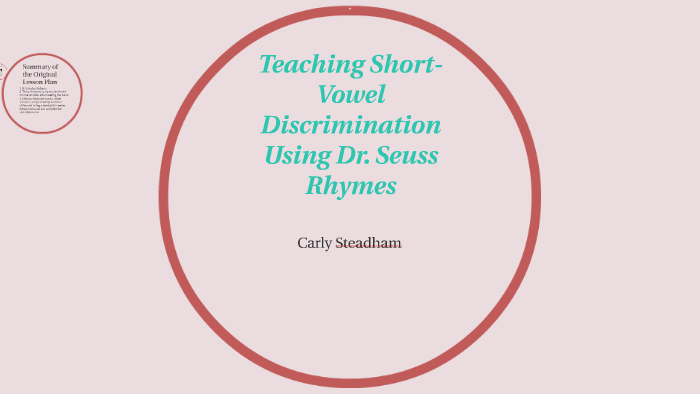 Teaching Short-Vowel Discrimination Using Dr. Seuss Rhymes by Carly ...