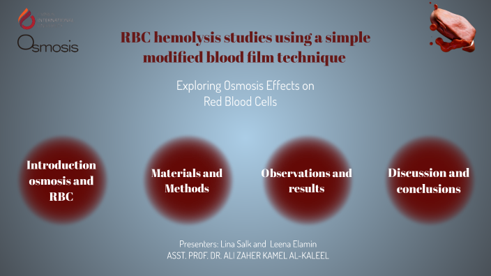 RBC Hemolysis Using a Simple Modified Blood Film Technique by Leena ...
