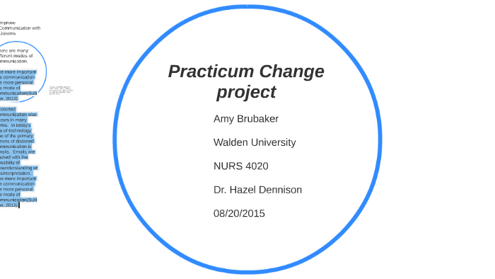 Practicum Change project by Amy Brubaker on Prezi