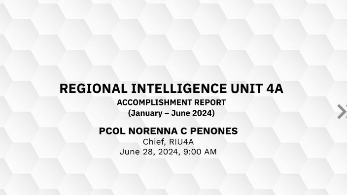 REGIONAL INTELLIGENCE UNIT 4A ACCOMPLISHMENT REPORT (January – June ...