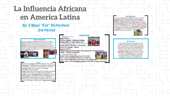 La Influencia Africana en America Latina by Faith R on Prezi