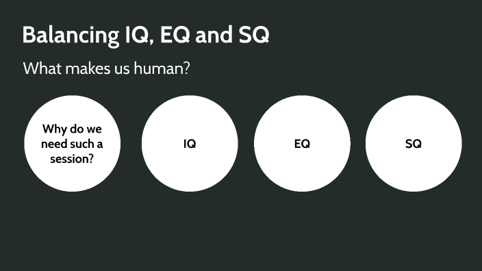 Balancing IQ, EQ and SQ by Ravi Garg on Prezi