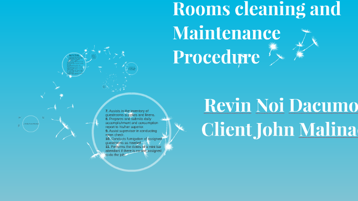 Rooms cleaning and Maintenance Procedure by revin dacumos on Prezi