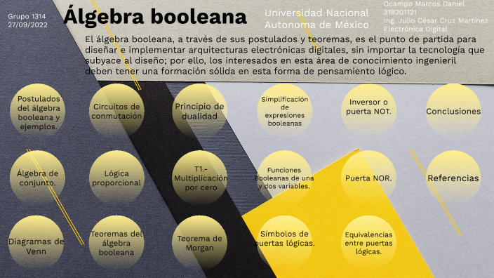 Algebra booleana by MARCOS DANIEL OCAMPO on Prezi