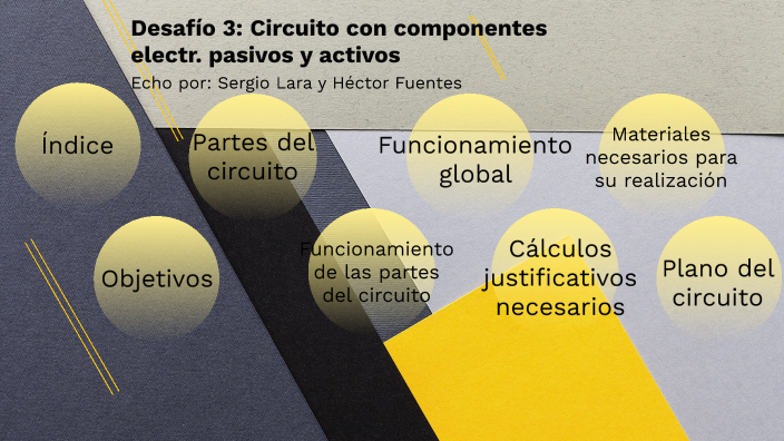 Desafío 3: Circuito con componentes electr. pasivos y activos by Sergio ...