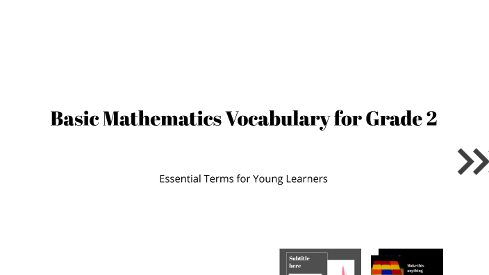 Basic Mathematics Vocabulary for Grade 2 by Cyril Diba-Nkap Tabi-Nchong ...