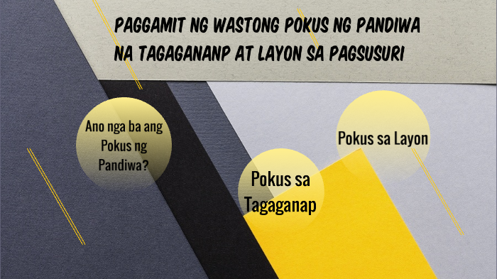Paggamit ng Wastong Pokus ng Pandiwa na Tagagananp at Layon sa ...