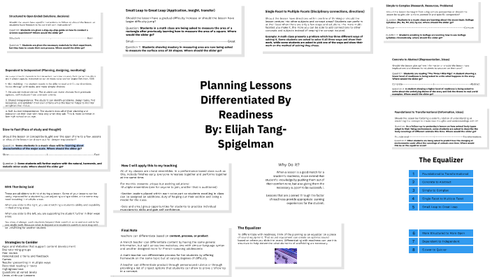 Planning Lessons Differentiated by Readiness by Elijah Tang-Spigelman ...