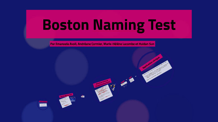 Boston Naming Test By Andréane Cormier On Prezi