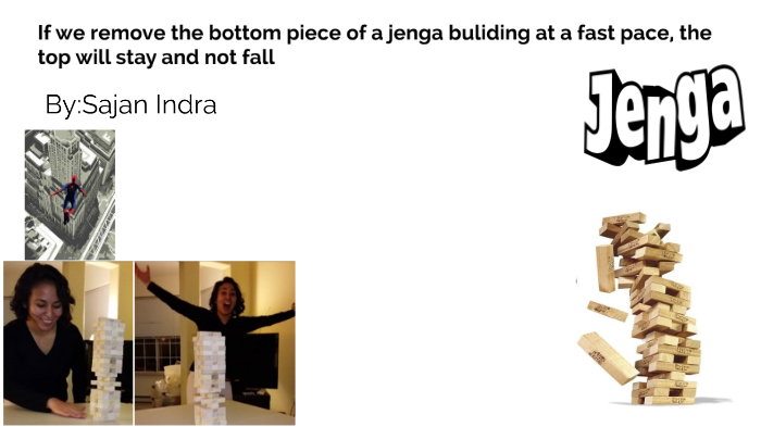 If we remove the jenga bottom piece in a fast pace, the top will not ...