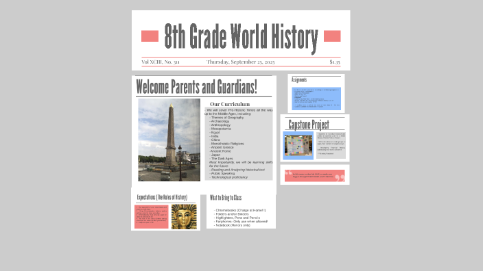 2024 8th Grade World History Intro by on Prezi