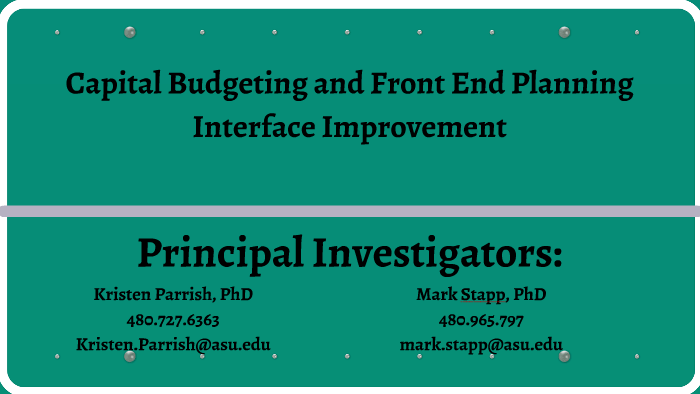 Project Definition Rating Index Tool for Capital Budgeting a by Rachael ...