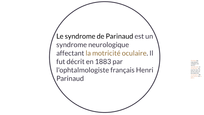 syndrome de parinaud by Mariam Benmessaoud on Prezi