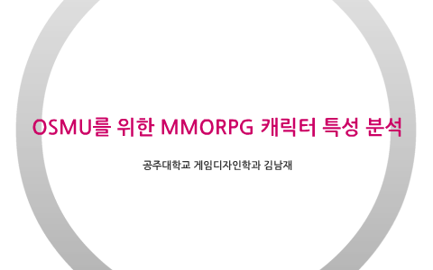 OSMU를 위한 MMORPG 캐릭터 특성 분석 by kim Nam-Jae on Prezi