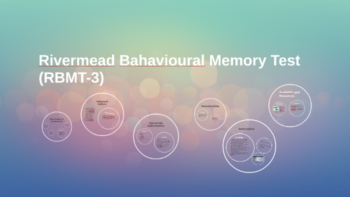 Rivermead Bahavioural Memory Test by Jessie Smith on Prezi