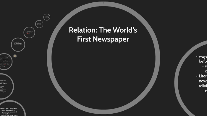 Relation: The World's First Newspaper by Madison Jones on Prezi