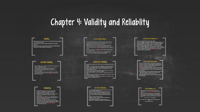Chapter 4 Validity And Reliablity By Mike Zagurski On Prezi 
