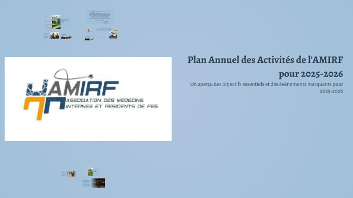 Plan Annuel des Activités de l'AMIRF pour 2025-2026 by Otmane Walidi on ...