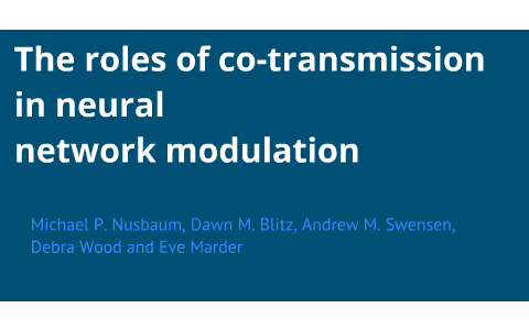 The roles of co-transmission in neural network modulation by Melchert ...
