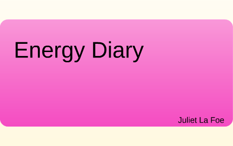Energy Diary by on Prezi
