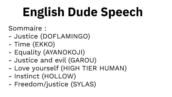 English dude speech by Sébastien Paul on Prezi