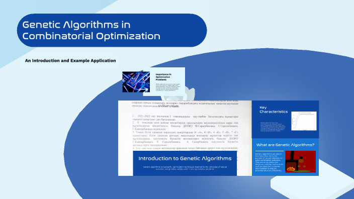 Genetic Algorithms in Combinatorial Optimization by Costin on Prezi