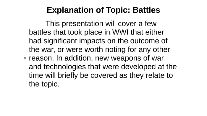 WWI Presentation: Battles by Reed Surman on Prezi