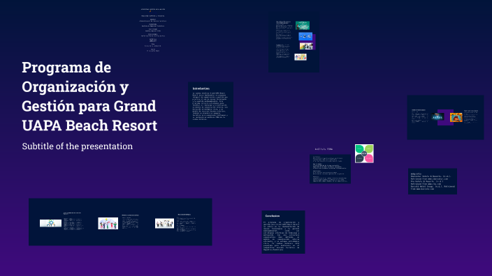 programa de organización y gestión para la cadena hotelera Grand UAPA Beach Resort by hamlet ...