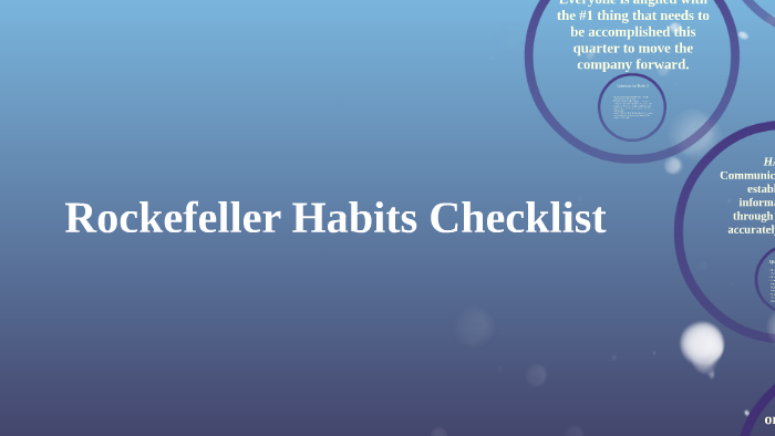 Rockefeller Habits Checklist by Sara Warhold on Prezi
