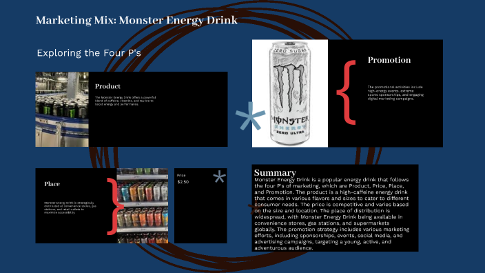 Monster Energy Drink Marketing Mix by Ava Paisley on Prezi