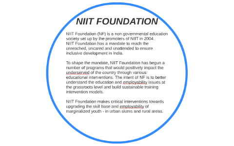 NIIT FOUNDATION by Arun Roy