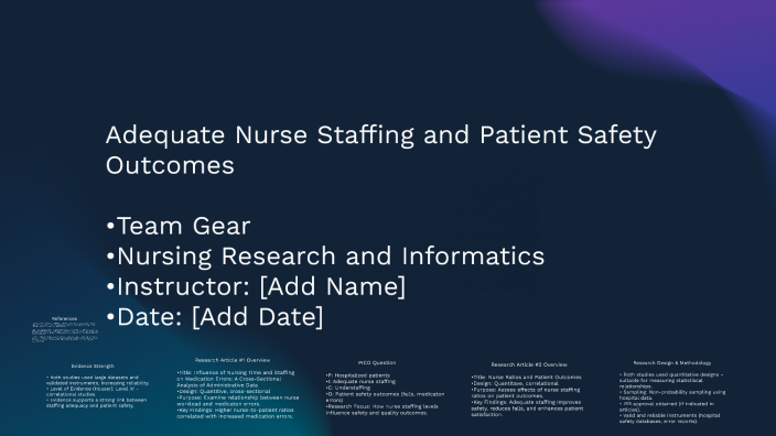 Adequate Nurse Sta ng and Pa tient Safety Outcomes•Team Gear•Nursing ...