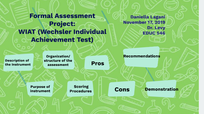 Formal Assessment Project: WIAT (Wechsler Individual Achievement Test ...
