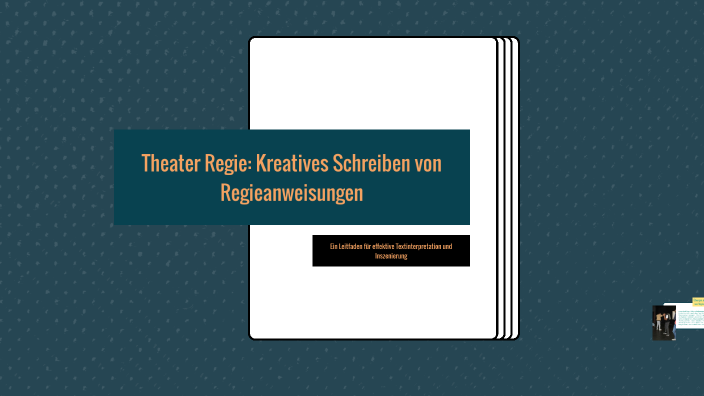 Theater Regie: Kreatives Schreiben von Regieanweisungen by Brigitte ...