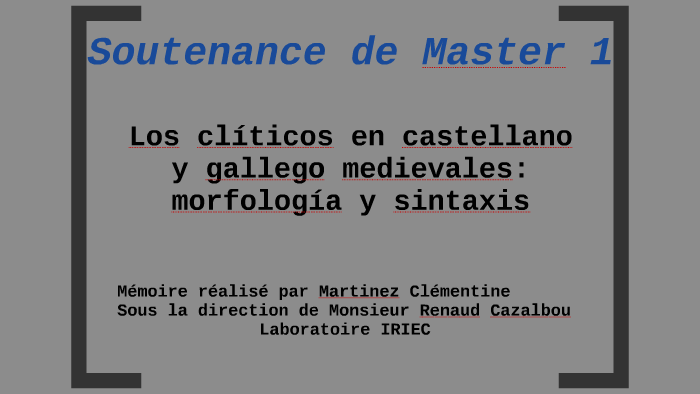 Soutenance Master 1 by clementine Martinez