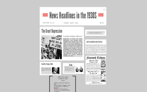 News Headlines in the 1930S by Arden Rogalsky on Prezi
