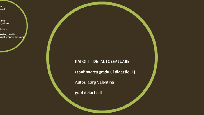 RAPORT DE AUTOEVALUARE by carp valentina on Prezi
