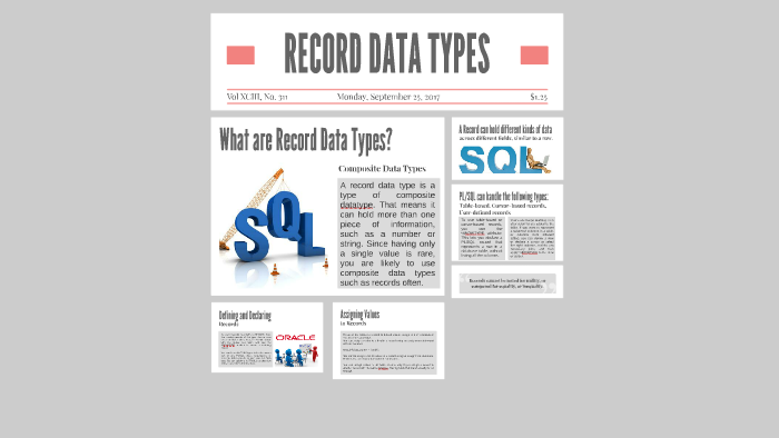 RECORD DATA TYPES by Melissa Jensen