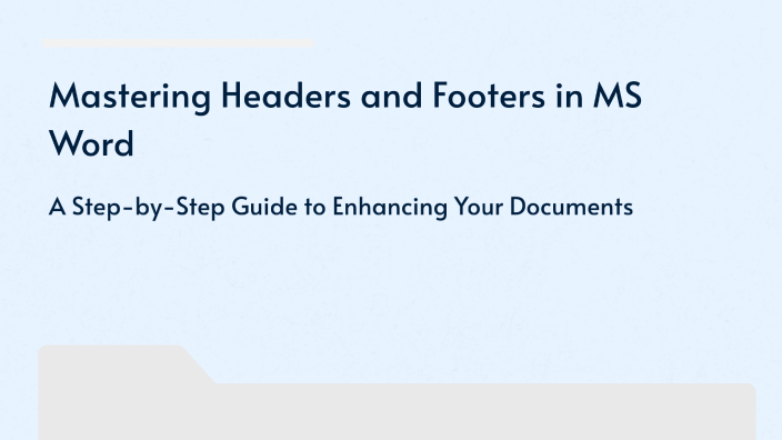 Mastering Headers and Footers in MS Word by Ambreen Mohsin on Prezi Mastering Headers and Footers in MS Word by Ambreen Mohsin on Prezi
