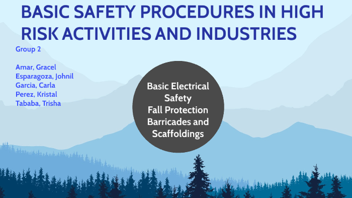 BASIC SAFETY PROCEDURES IN HIGH RISK ACTIVITIES AND INDUSTRIES by ...