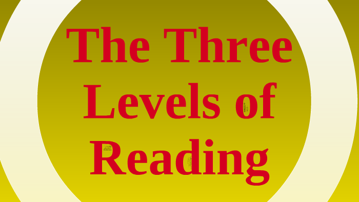 The Three Levels Of Reading By Katharine James