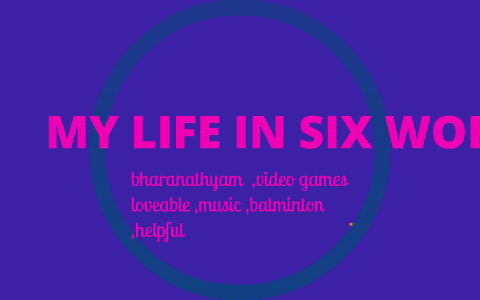 MY LIFE IN SIX WORDS by Perenthaa Arulnesan on Prezi