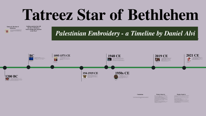 Tatreez Star of Bethlehem: Palestinian Embroidery - a Timeline by ...
