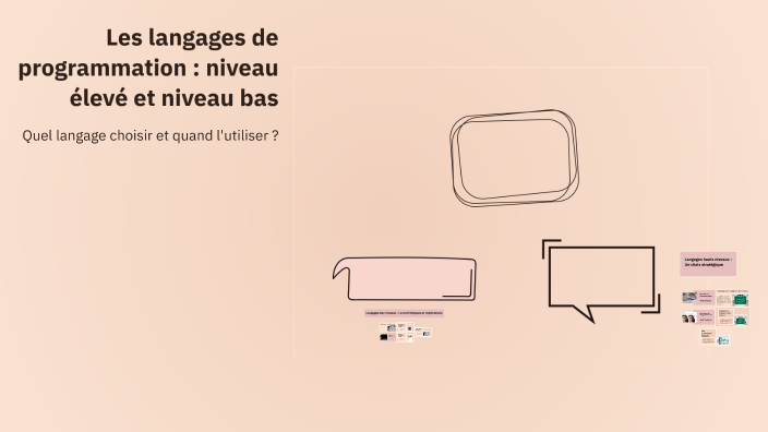 Les langages de programmation : niveau élevé et niveau bas by Emna Taghlet on Prezi