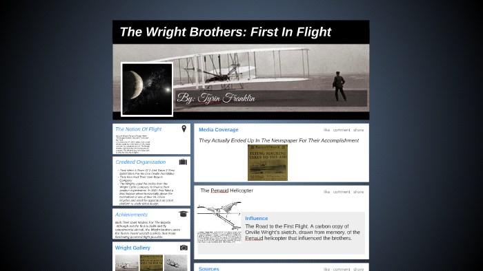Thw Wright Brothers: First In Flight by Tyrin Franklin on Prezi