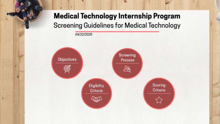 Medical Technology Internship Program Screening Guidelines for Medical ...