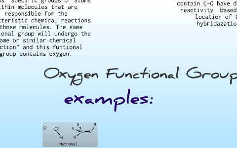 List Some Common Examples of Each of the Oxygen Functional groups Unit ...
